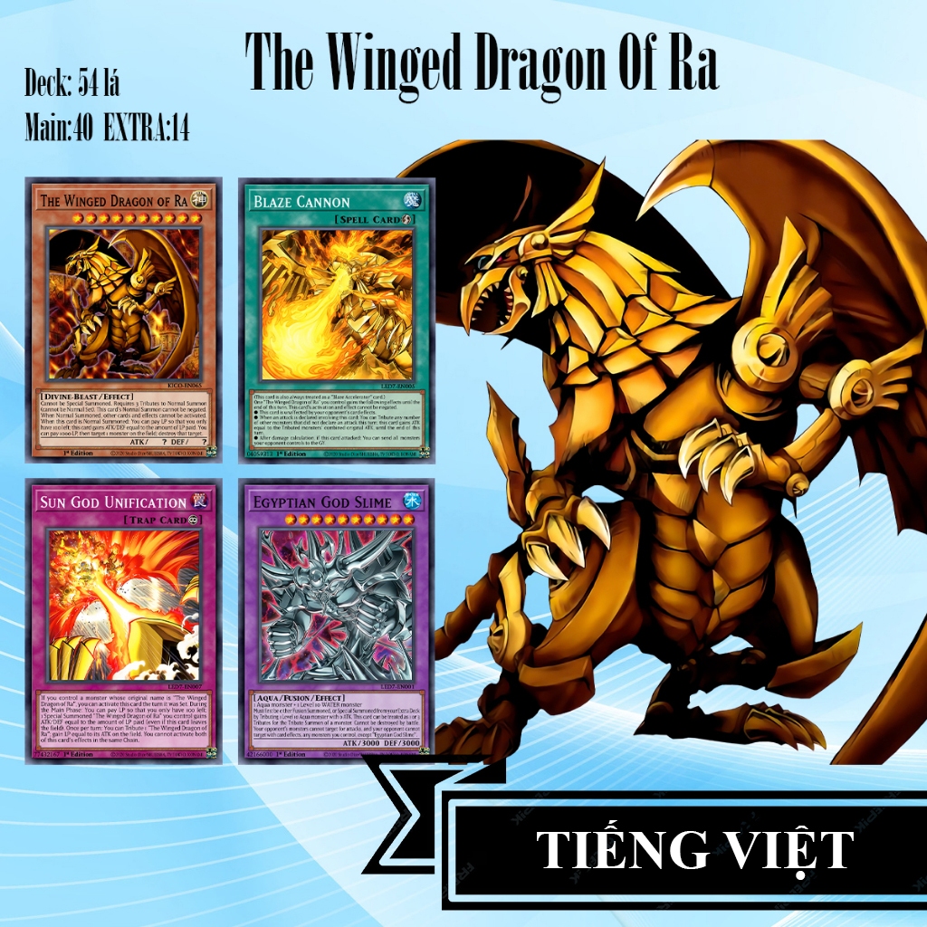 [TIẾNG VIỆT] Bài YuGiOh - Bộ 54 lá bài The Winged Dragon of Ra Deck - Card Game VN Giá Rẻ ...