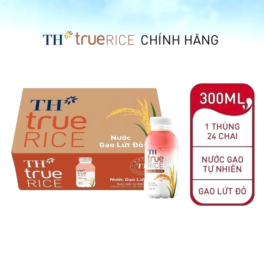 Thùng 24 chai nước gạo lứt đỏ TH true RICE 300ml | Shopee Việt Nam