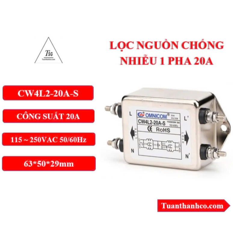 Bộ Lọc Nguồn Chống Nhiễu 1 Pha OMNICOM CW4L2-20A-S | Shopee Việt Nam