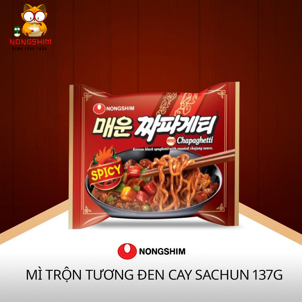 (5 Gói) Mì Tương Đen Cay Nongshim Chapaghetti Spicy, Mì Trộn Tương Đen ...