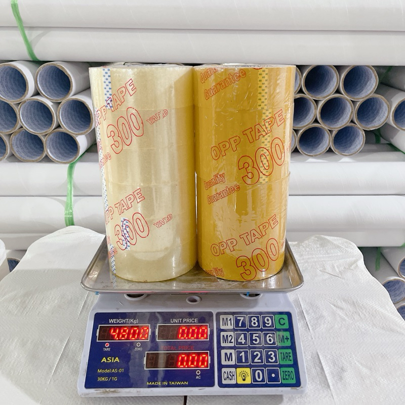 Băng keo trong, băng dính đục 300 yard 2.4kg 1 cây 6 cuộn to siêu dày | Shopee Việt Nam