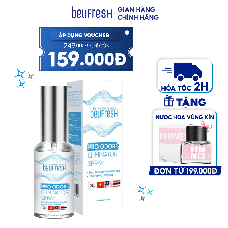 [Độc quyền Livestream] Xịt khử mùi toàn thân, lăn khử mùi BEUFRESH ngăn ...