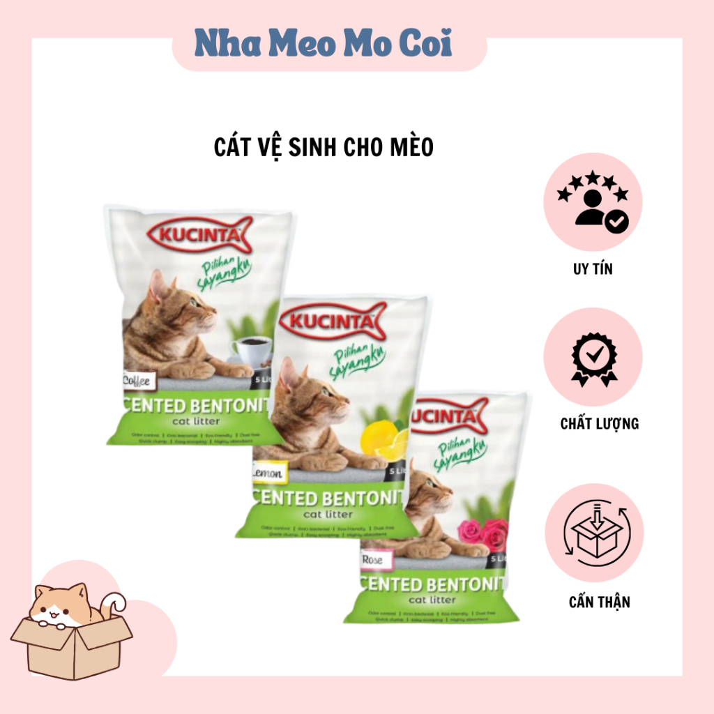 Cát Vệ Sinh Dành Cho Mèo Kucinta Cat Litter, FanWill - Túi 5L | Shopee ...
