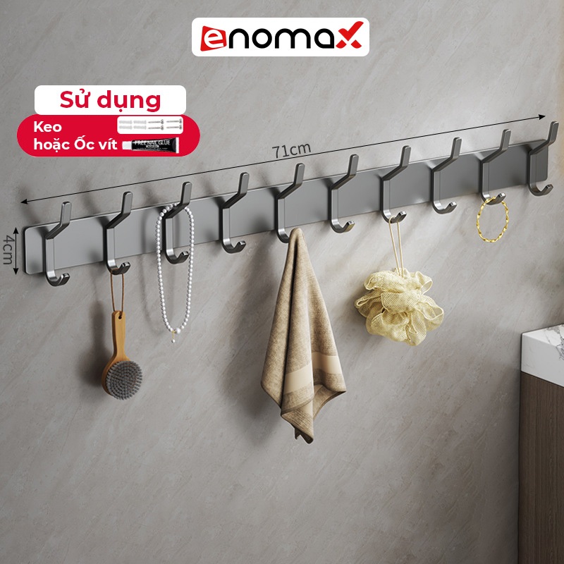 Móc treo gắn tường Enomax siêu chắc, treo đồ đa năng, chịu lực 50kg ...