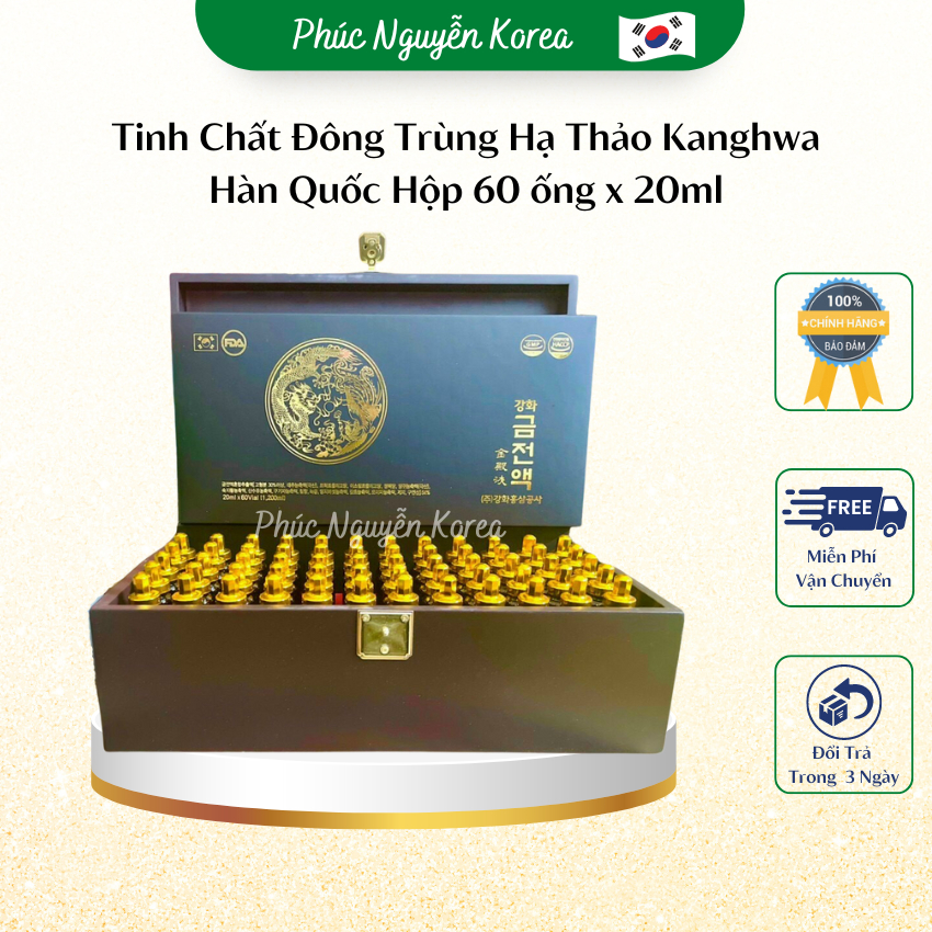 Tinh Chất Đông Trùng Hạ Thảo Kanghwa Hàn Quốc Hộp 60 ống x 20ml, Bồi bổ ...
