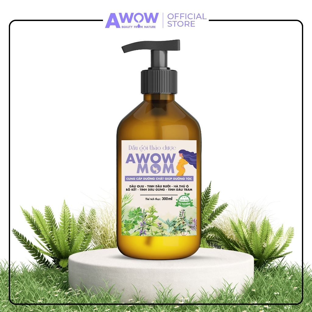 [MUA 1 TẶNG 1] Dầu Gội Thảo Dược AWOW MOM 300ml - Dầu Gội Cho Mẹ Bầu, Mẹ Sau Sinh An Toàn Lành ...