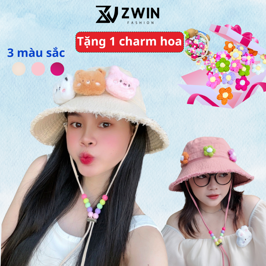 Nón Bucket Tua Rua Nữ Có Dây Phối Hạt Mũ Tai Bèo Phong Cách Hàn Quốc Xinh Xắn Form Unisex Nam Nữ ...