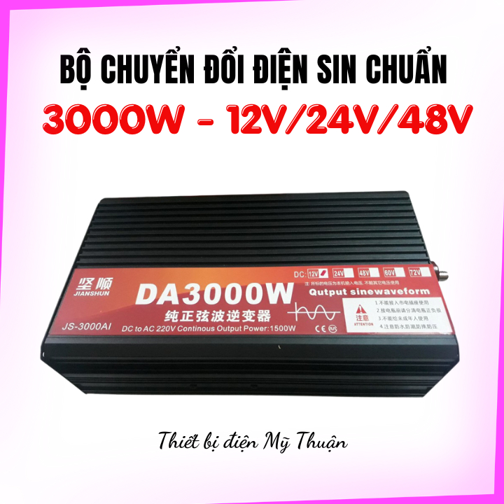 Bộ Chuyển Đổi Điện Inverter 12V/24V - 3000W Sóng Sin Chuẩn - DA3000W ...