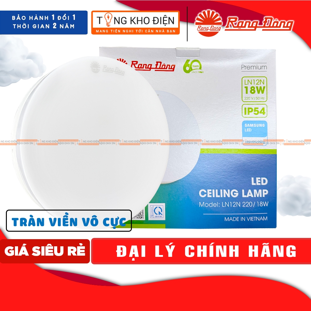 Đèn LED Ốp trần Rạng Đông 18W Փ220, ChipLED Samsung Model: D LN12L 220 ...