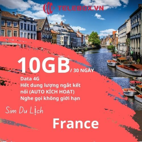 [TELEBOX] Sim Du Lịch PHÁP 4G tốc độ cao MIỄN PHÍ tốc độ 3GB không giới hạn trong 30 ngày ...