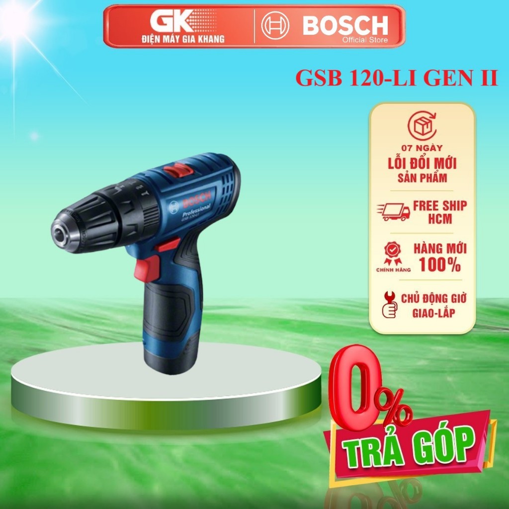 (06019G81K0) Máy Khoan Động Lực Pin Bosch GSB 120-LI GEN II / (06019G80K0) Vặn Vít Dùng Pin ...
