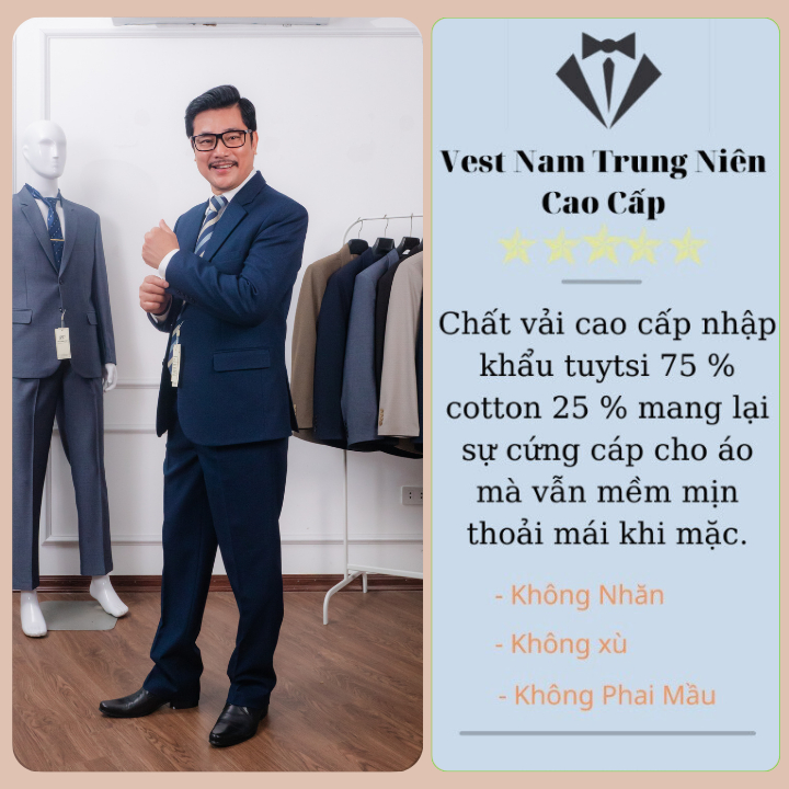 Bộ Vest Hồng Ngọc Trung Niên, Comple Nam Cao Cấp Chất Liệu Nhập Khẩu ...
