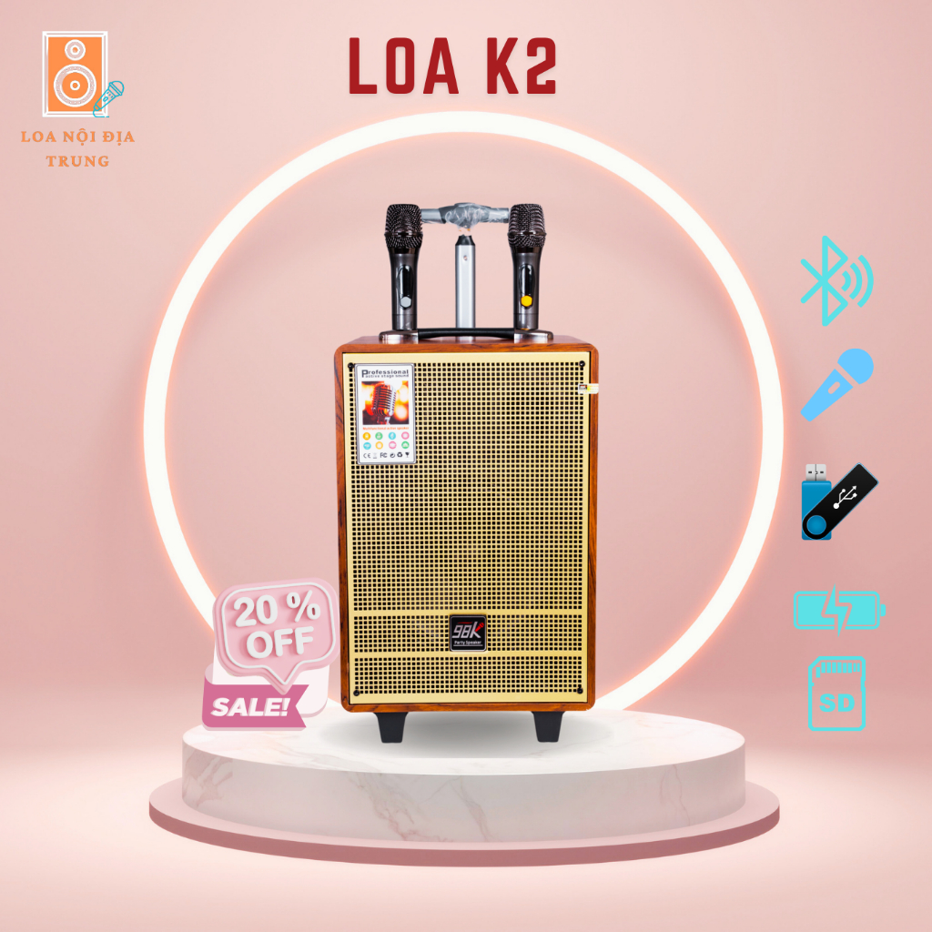 Loa bluetooth 98K mã K2 hát karaoke, 2micro, bass20 công suất lớn, có ...