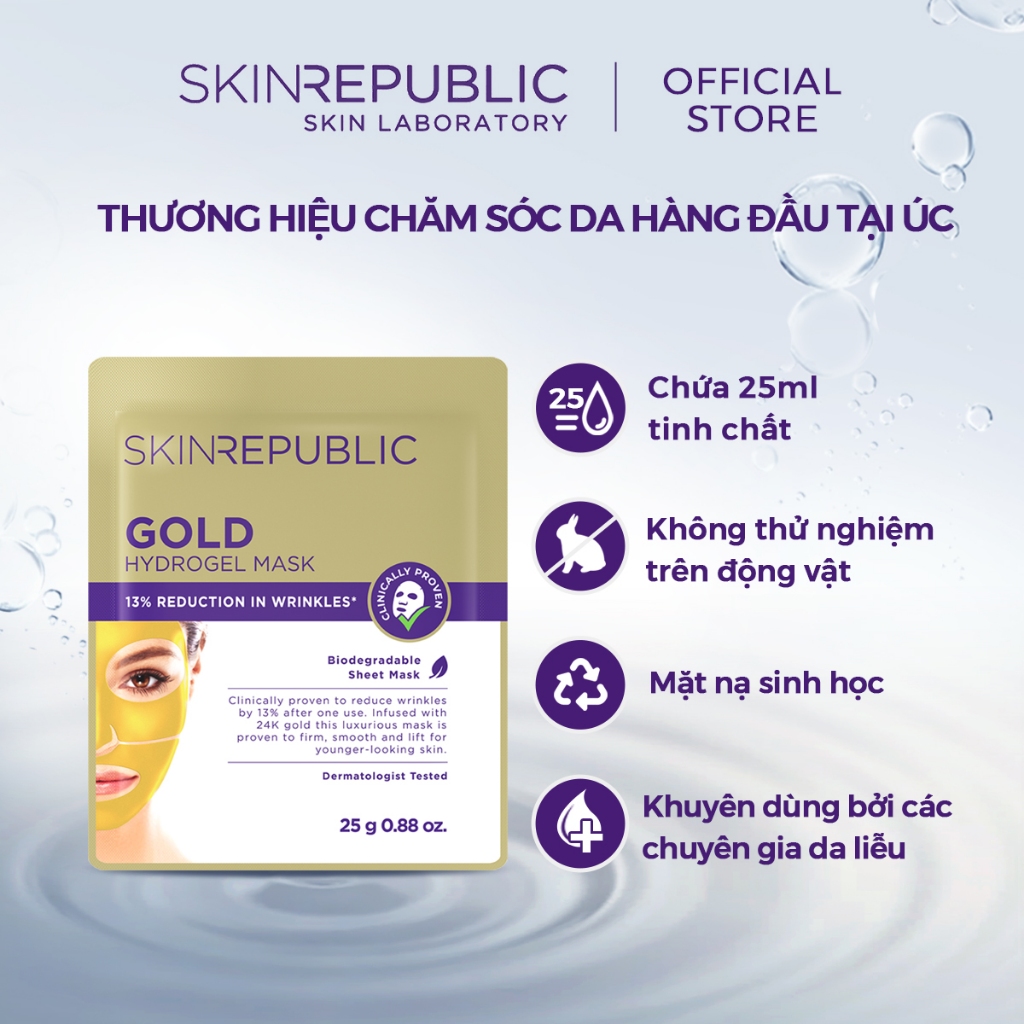 [Skin Republic] Combo 3 Mặt nạ dưỡng da Skin Republic Gold Hydrogel ...