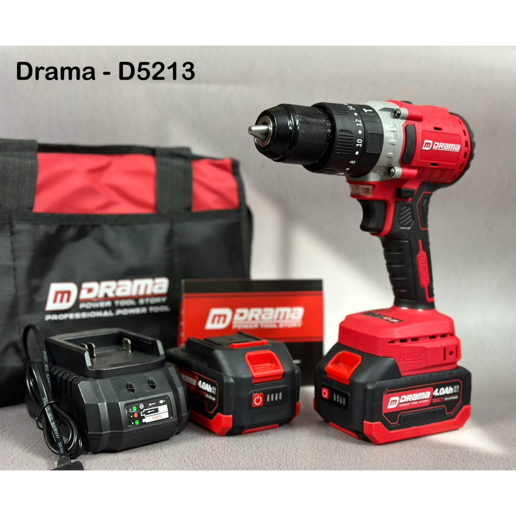 Máy Khoan Pin 21V DRAMA D5213 Khóa Trục Đầu 13mm, Lực Siết 100Nm, 3 ...