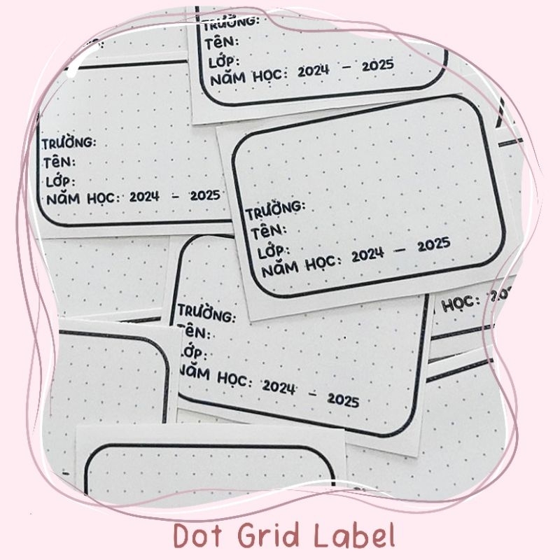 Set Nhãn Vở Nền Dot Grid | Shopee Việt Nam