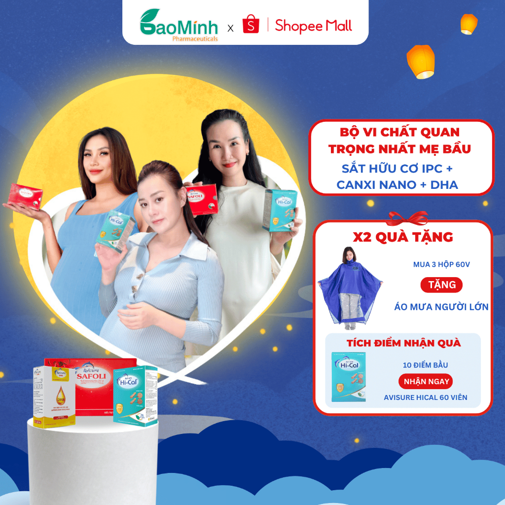 Trọn bộ Sắt Canxi DHA cho bà bầu, sau sinh Avisure, đủ chất cho cả thai kỳ | Shopee Việt Nam