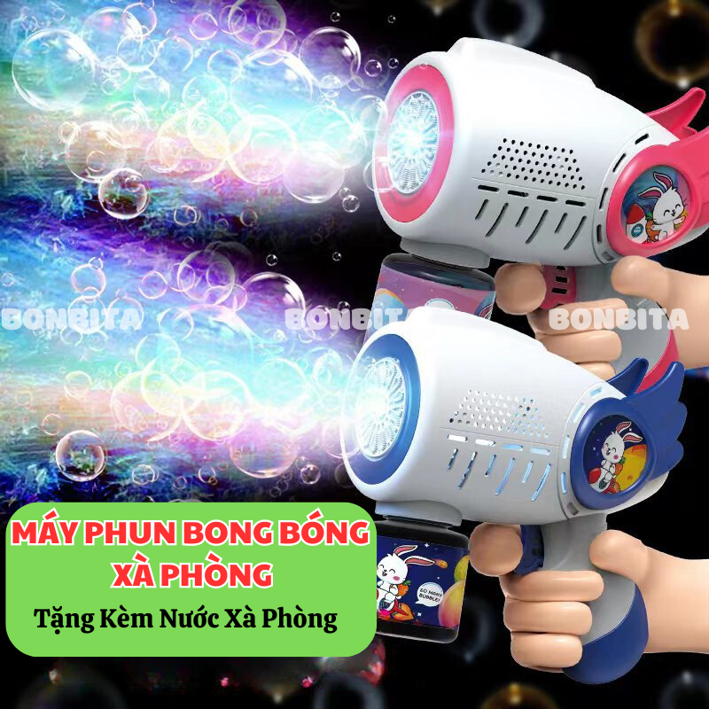 Máy bắn bong bóng xà phòng 20 nòng có đèn led kèm nước bong bóng giúp ...