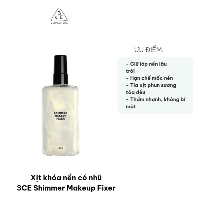 3CE Makeup Fixer Mist Chai Xịt 3CE Giữ Lớp Trang Điểm Bền Màu 100ml | Official Store Face Make ...