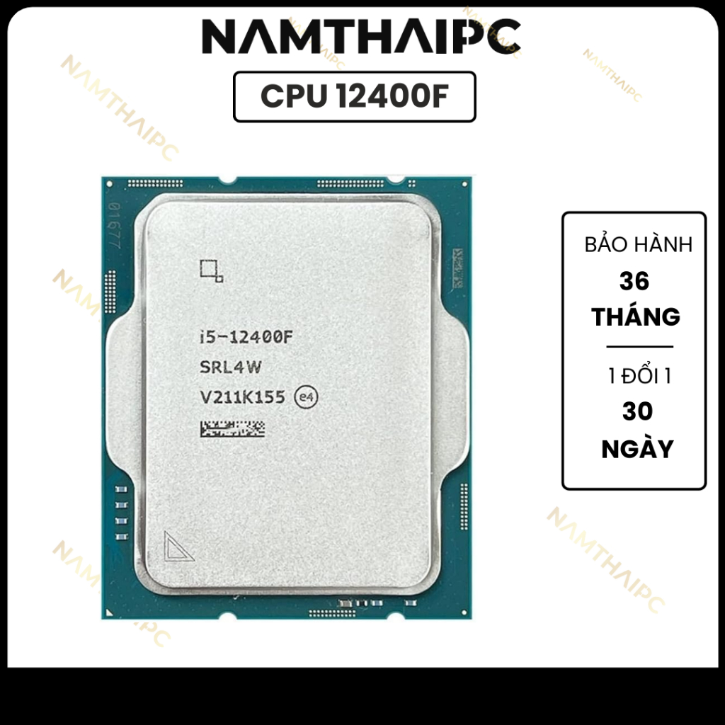 CPU Intel Core I5 12400F Tray Không Fan (LGA 1700, 4.4Ghz, 6 nhân 12 ...