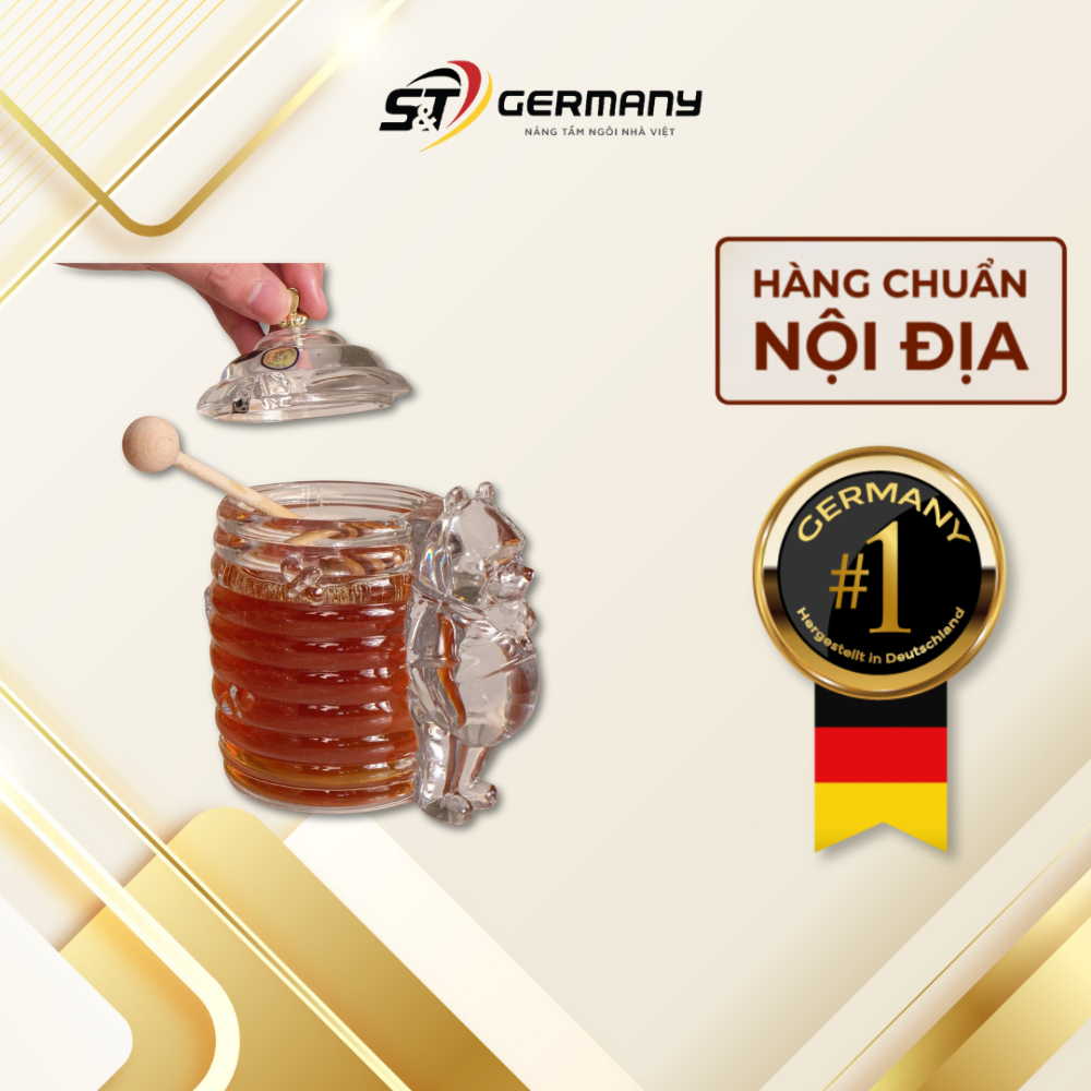 HCM Hũ kèm cây khuấy mật ong Crystal Bohemia Nội Địa Đức An toàn, bền ...