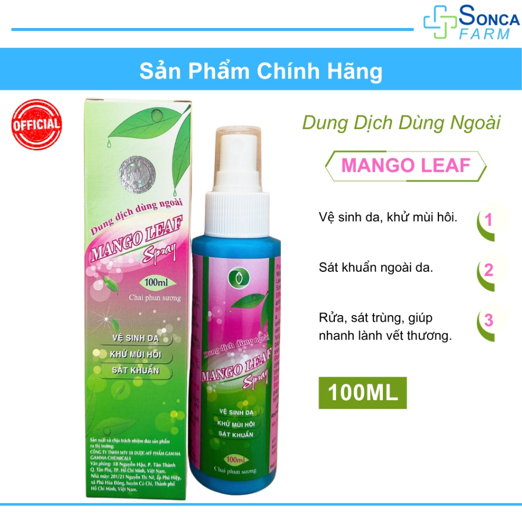 Dung Dịch Dùng Ngoài Mango Leaf Sát Khuẩn, Vệ Sinh Da 100ml | Shopee ...
