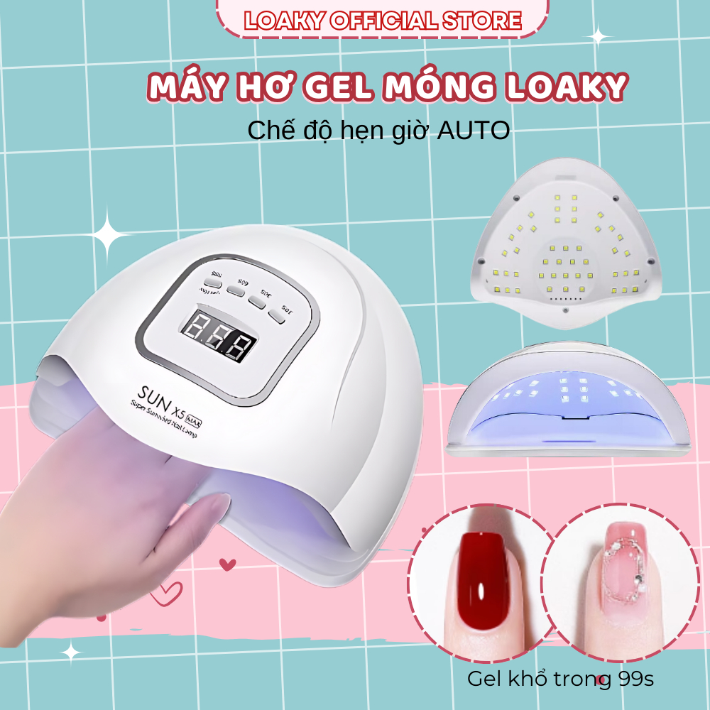 Máy hơ gel mini LOAKY hơ móng tay làm khô sơn nhanh chóng, máy hơ nail ...