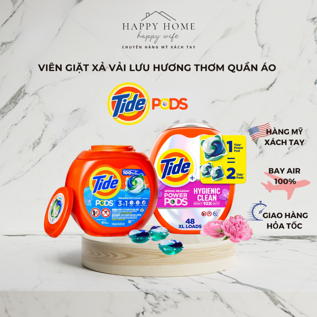 [HÀNG MỸ - BAY AIR] SERIES Viên giặt Tide Pods làm sạch lưu hương thơm ...