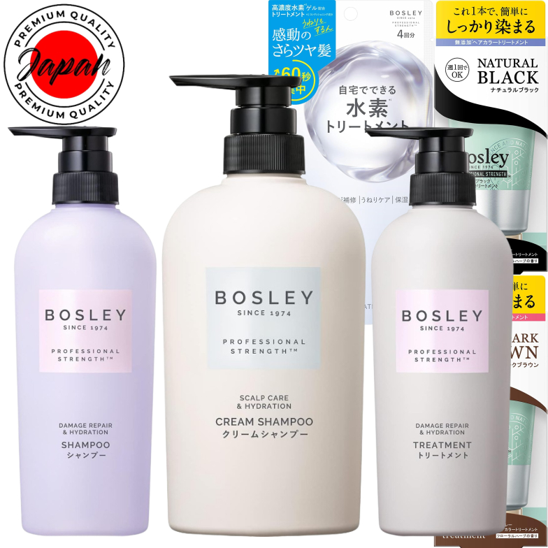 Bosley Cream shampoo 500ml/Shampoo 400ml/Treatment 400ml/Black Plus ...