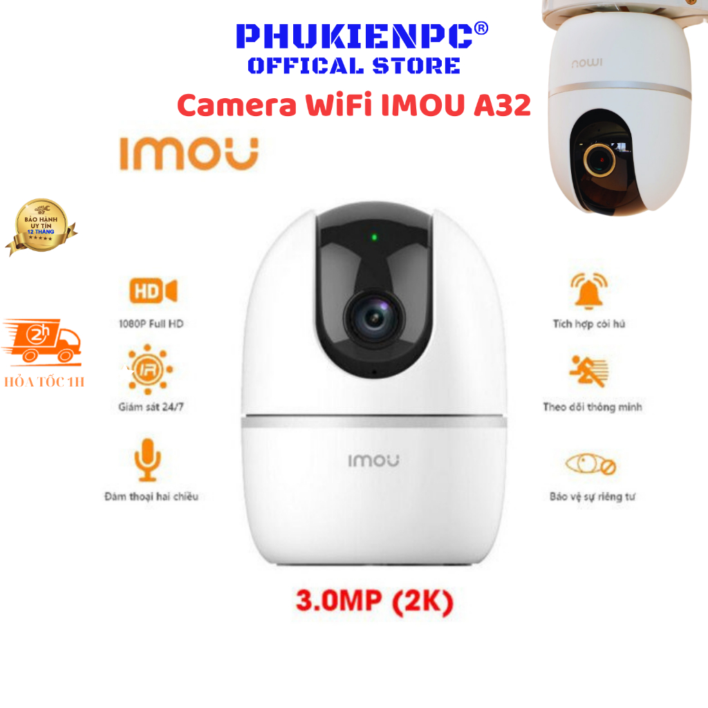 Camera IMOU Ranger A32 Xoay 360 Độ - Đàm Thoại 2 Chiều - Báo Động Chống ...