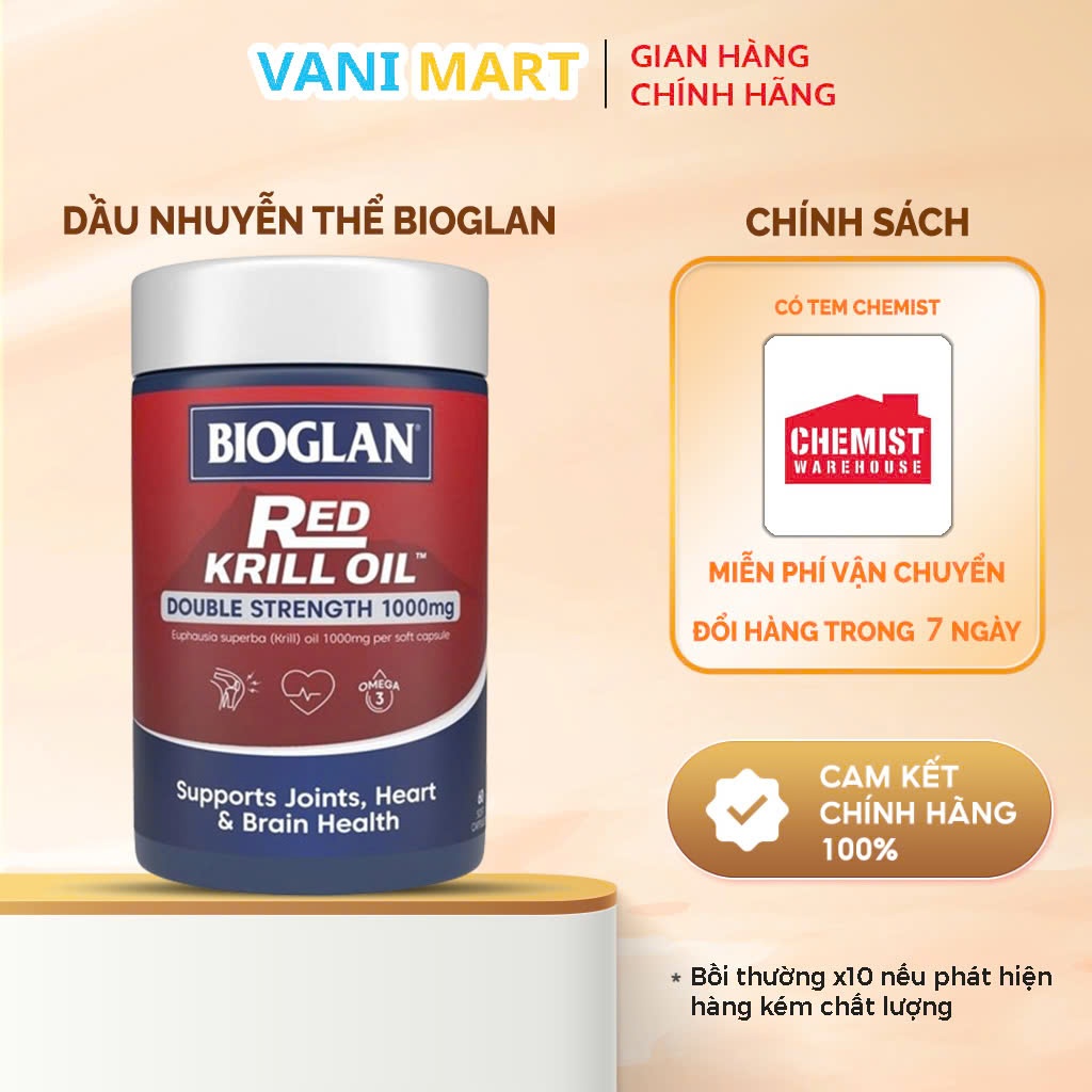[ CHÍNH HÃNG ] Dầu Nhuyễn Thể Bioglan Red Krill Oil 1000mg của Úc bổ ...