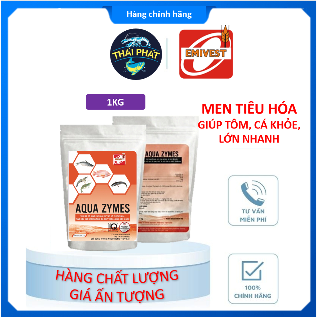 AQUA ZYMES 1KG - Men tiêu hóa dùng chung được với KHÁNG SINH, bổ sung ...