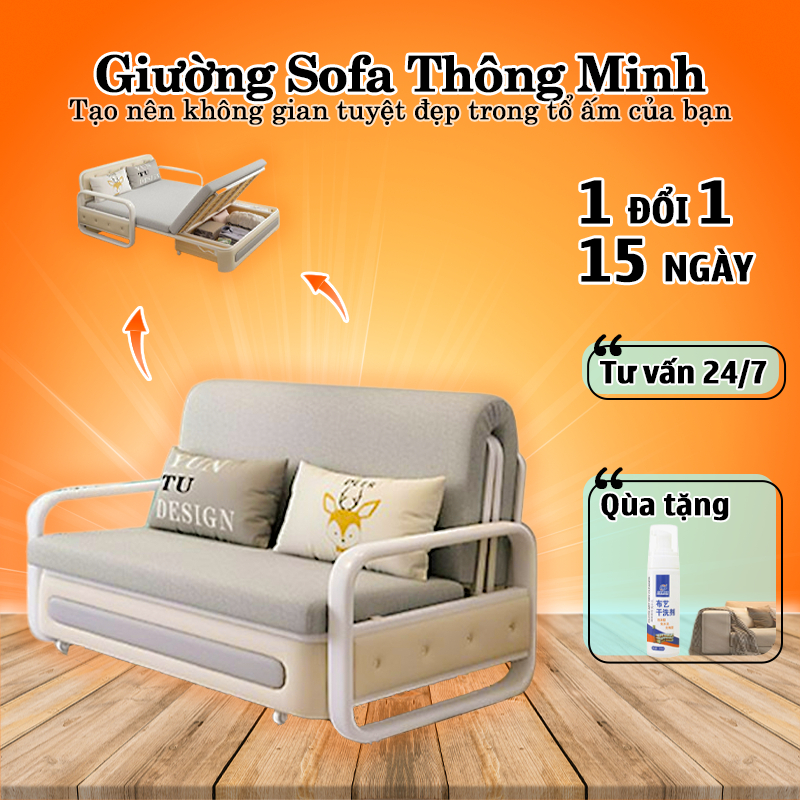 [SIÊU SALE] Sofa Giường Đa Năng, Ghế Sofa Kiêm Giường Ngủ, Có Ngăn Đựng ...