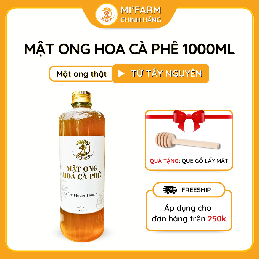 Mật Ong Hoa Cà Phê Nguyên Chất 1000ML - Không chất bảo quản, Không đường hóa học - Mi'farm ...