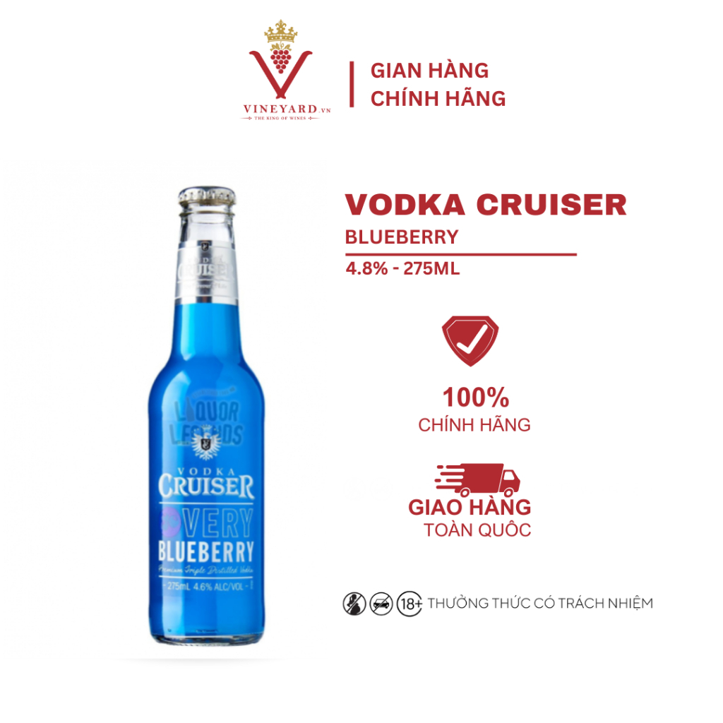 Rượu Vodka Cruiser Very Blueberry 4.6% chai 275ml | Shopee Việt Nam