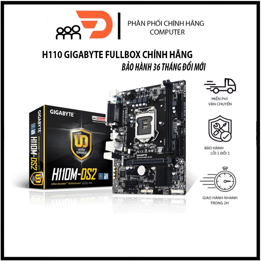 Main Gigabyte H110M-DS2 (Chipset Intel H110/ Socket LGA1151/ VGA ...