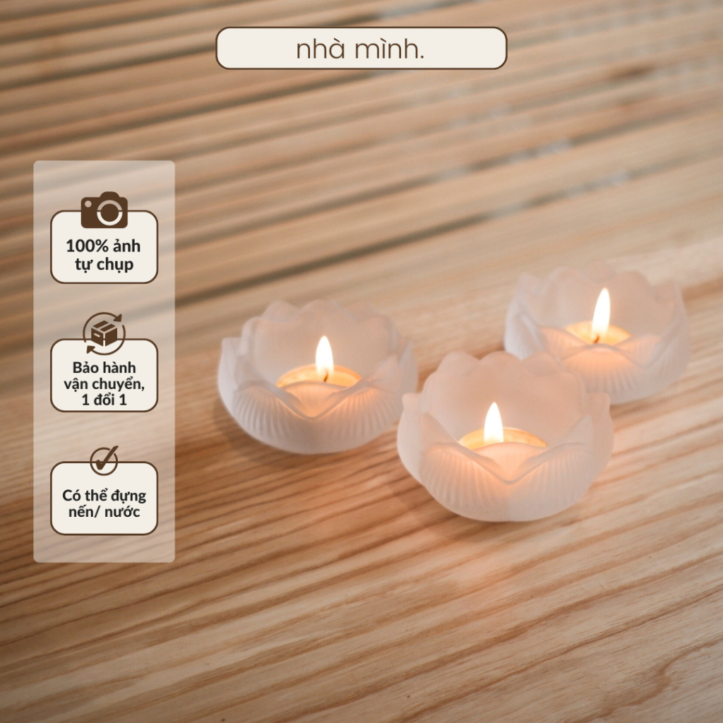 Đế Nến Hoa Sen, Chén Nước Cúng Dường, Cốc Đựng Nến Tealight Bàn Thờ, Đế ...