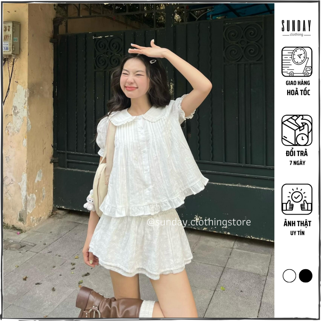 Áo Babydoll Cổ Sen, Áo Sơ Mi Cổ Sen Tay Ngắn Xếp Ly Dễ Thương Tami Top ...