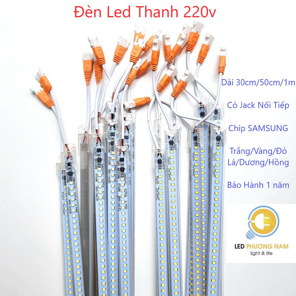 Đèn Led Thanh 220v chip 2835 Loại Tốt Siêu Sáng 30cm/50cm/1m, Tiết Kiệm ...