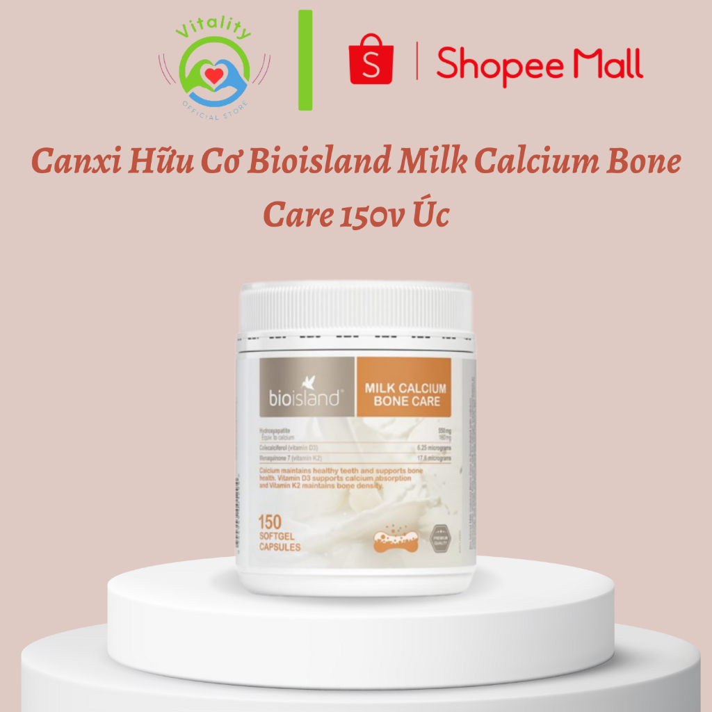 Canxi hữu cơ BioIsland Bone Care 150v Vitality Store | Shopee Việt Nam