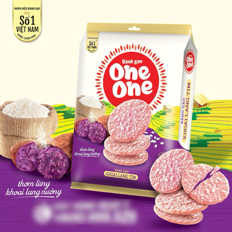 BÁNH GẠO ONE ONE KHOAI LANG TÍM GÓI 166G | Shopee Việt Nam