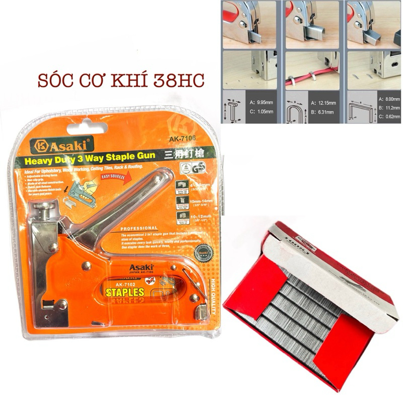 Gim bắn gỗ đa năng 3 trong 1 Asaki máy bắn Đinh Gim cầm tay | Shopee ...
