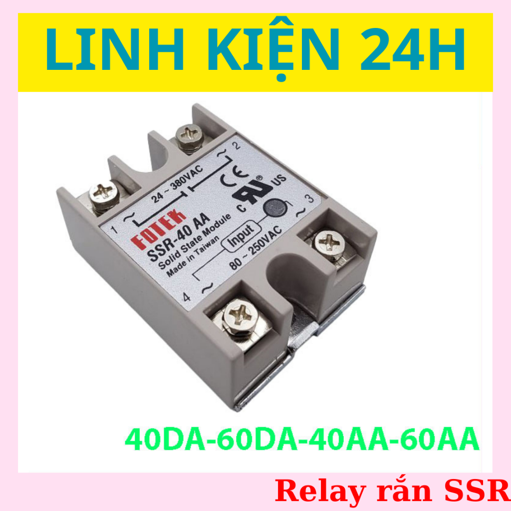 Relay rắn SSR 40AA - 60AA - 40DA - 60DA - Relay SSR | Shopee Việt Nam