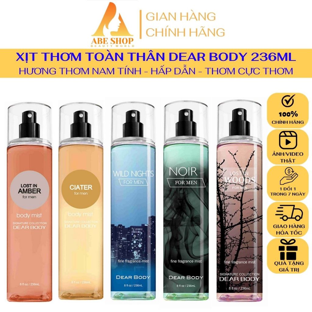 Xịt Thơm Toàn Thân Cho Nam DEAR BODY Fine Fragrance Body Mist For Men ...