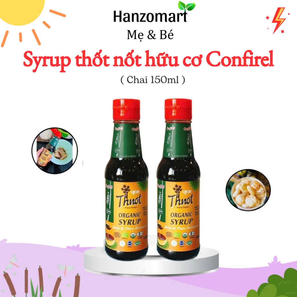 Syrup mật đường thốt nốt hữu cơ Organic Thnot Confirel 150ml tạo ngọt ...