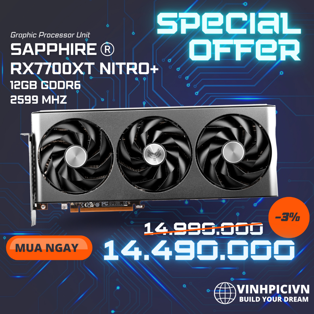 Card màn hình SAPPHIRE RX 7700XT NITRO + [NEW] | Shopee Việt Nam