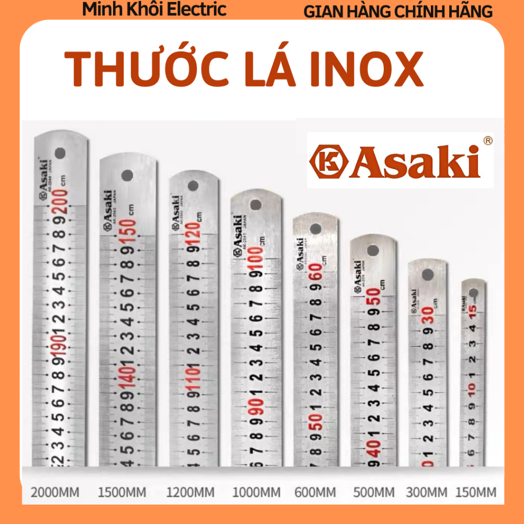 Thước lá inox Asaki,thước kẻ nhôm,thước sắt inox,thước thép thẳng,thước ...