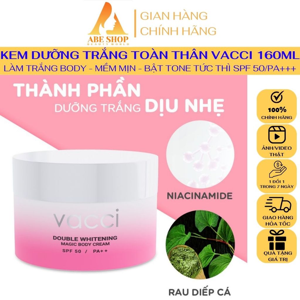 KEM BODY VACCI - DƯỠNG TRẮNG DA TOÀN THÂN - MAGIC BODY CREAM SPF50PA ...