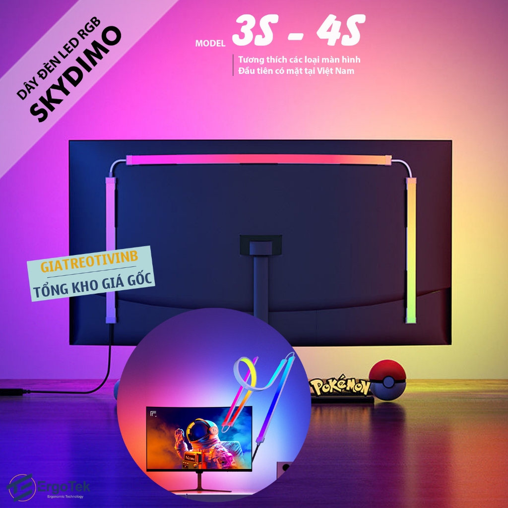 Dây Đèn Led Skydimo 3 Cạnh / 4 Cạnh - Tương Thích HĐH Window / MacOS - Dán Lưng Màn Hình Dùng ...