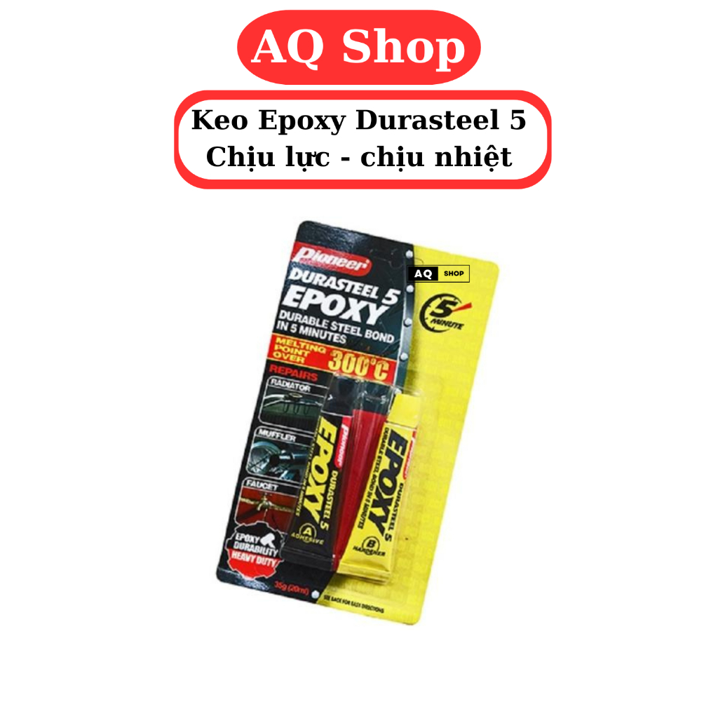 Keo Epoxy Durasteel 5 chịu nhiệt 300 độ C gắn các vết nứt, vỡ gỗ, nhựa, kim loại | Shopee Việt Nam